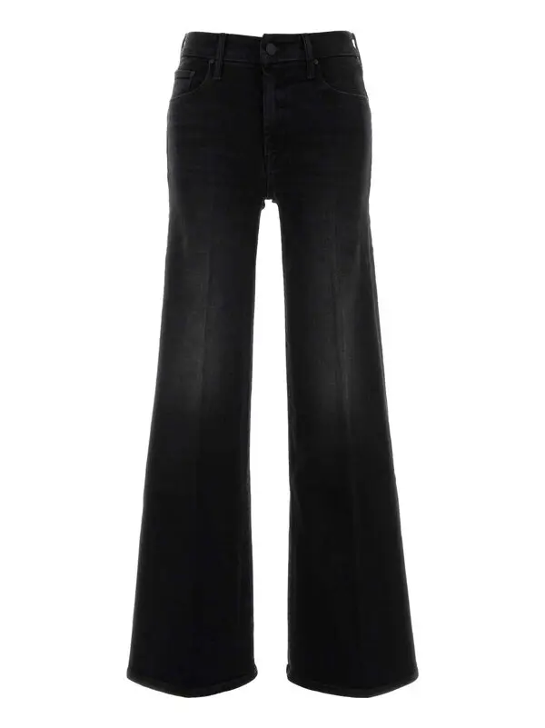MOTHER The Roller Sneak Stretch Denim Jeans - Black