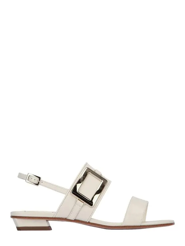 ROGER VIVIER Metal Buckle Slingback Sandals - Cire