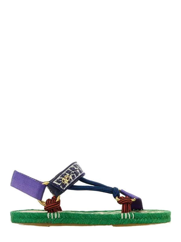 Valentino Garavani Embroidered Fabric Sandals - Printed