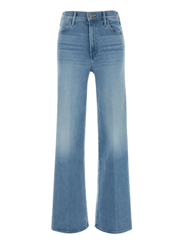 MOTHER The Hustler Roller Sneak Stretch Denim Jeans - Blue