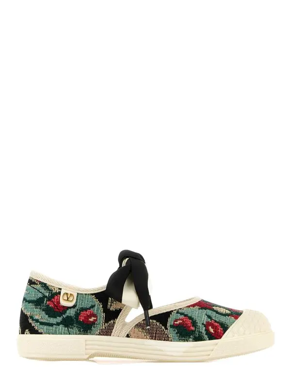 Valentino Garavani Embroidered Canvas Slip-on Sneakers - Printed