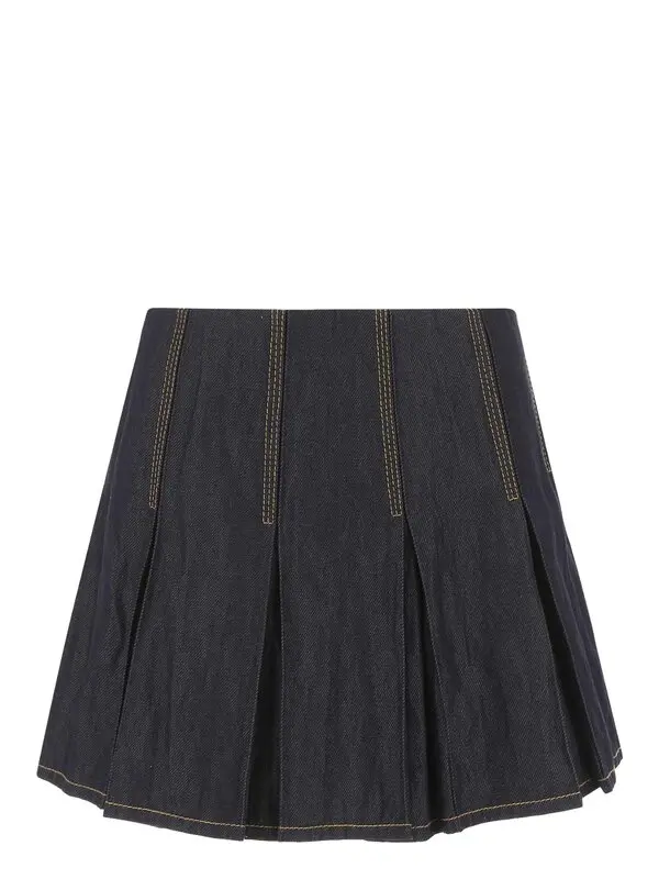 Bottega Veneta Denim Mini Skirt With Metallic Fiber - Blue