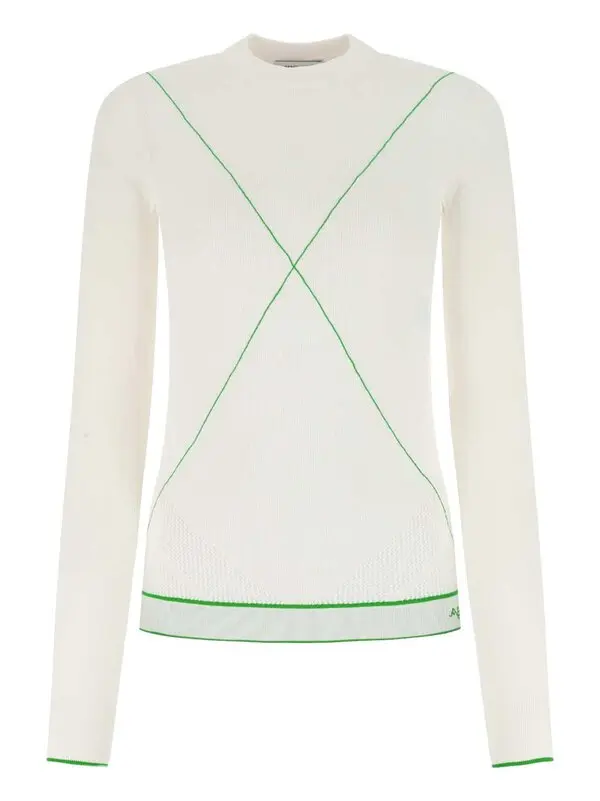 Bottega Veneta Viscose-blend Sweater With Contrast Stitching - White