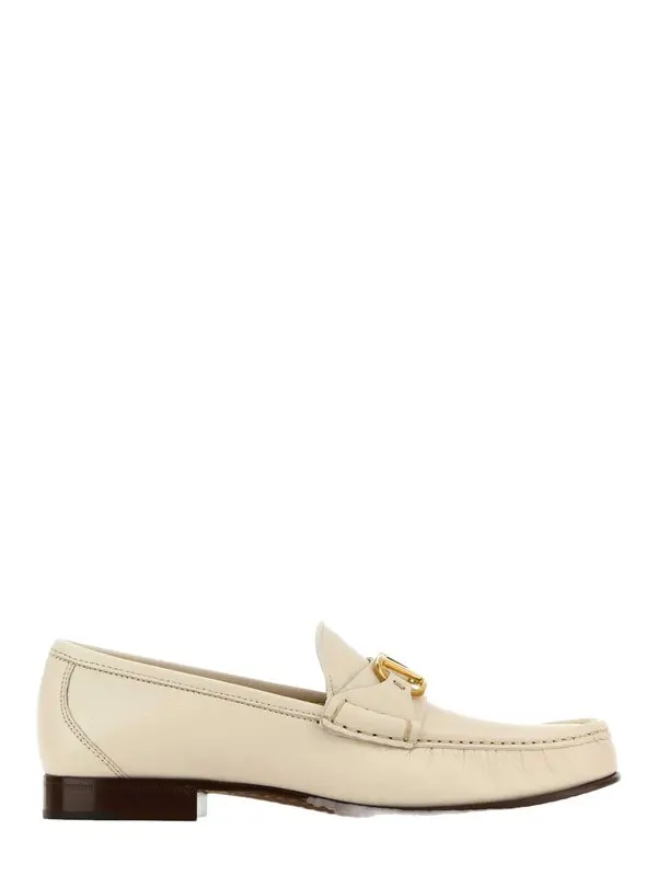 Valentino Garavani Vlogo Calf Leather Loafers - White