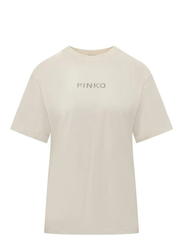 Pinko Statement Graphic T-shirt - Beige Multi