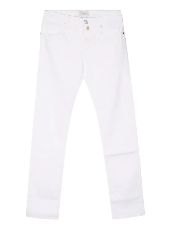 Jacob Cohen Tailored Flat Front Trousers - Opticalwhite