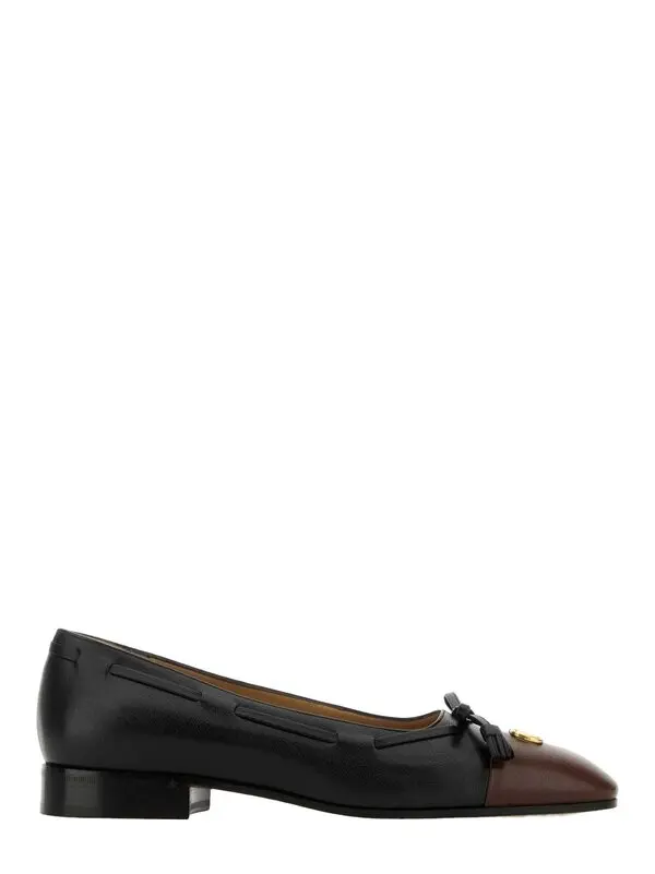 Valentino Garavani Leather Ballerina Flats - Black