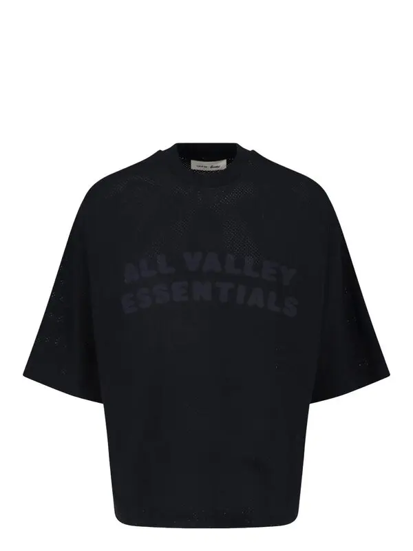 Fear Of God Graphic Mesh Short Sleeve T-shirt - Black