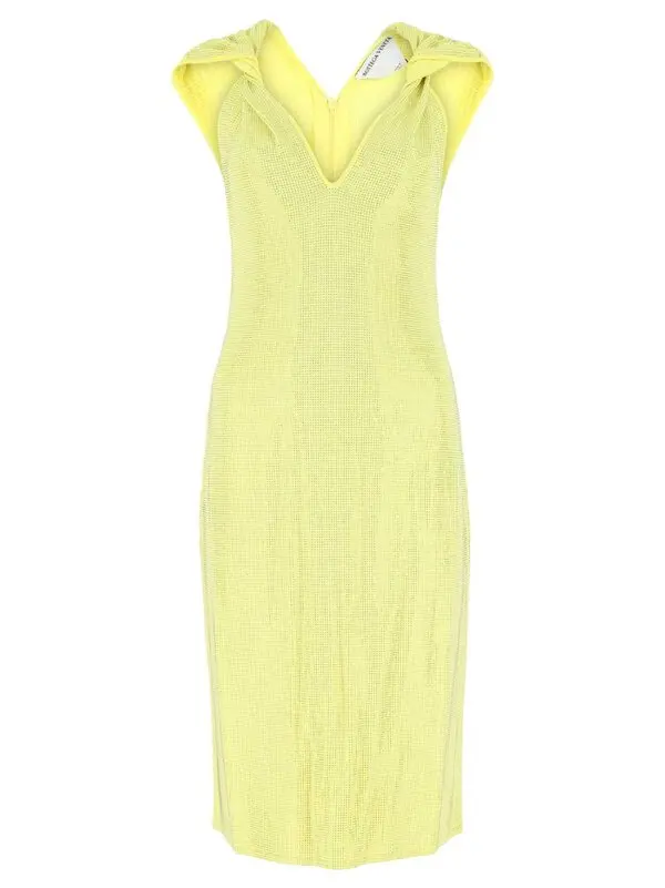 Bottega Veneta Embellished Stretch Viscose-blend Dress - Yellow