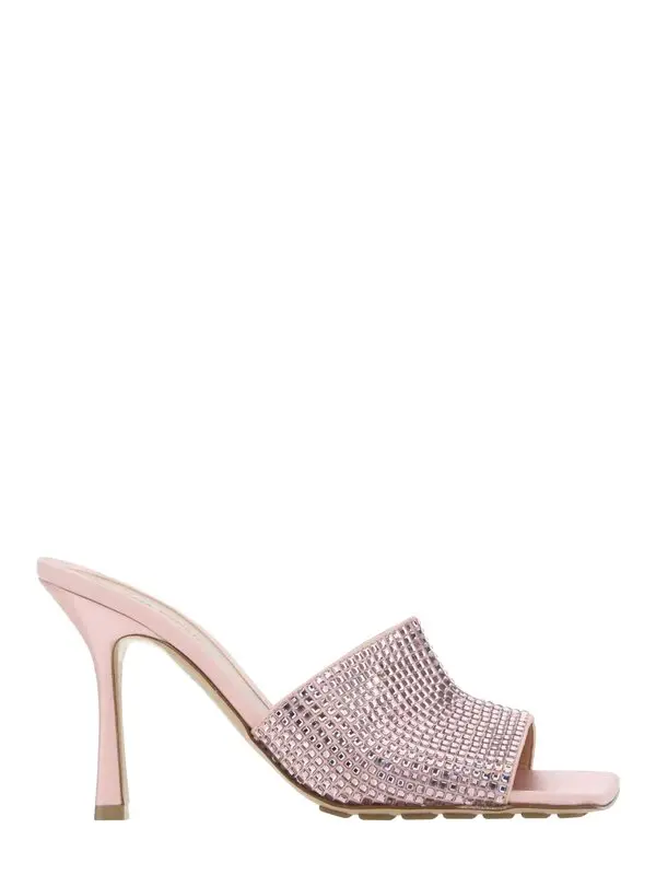 Bottega Veneta Embellished Satin High Heel Sandals - Pink