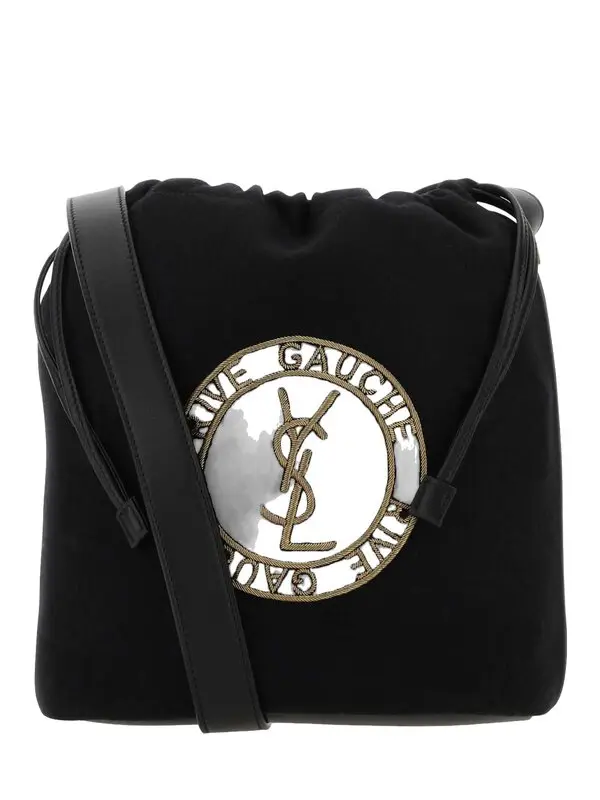 Saint Laurent Felt Bucket Handbag - Black