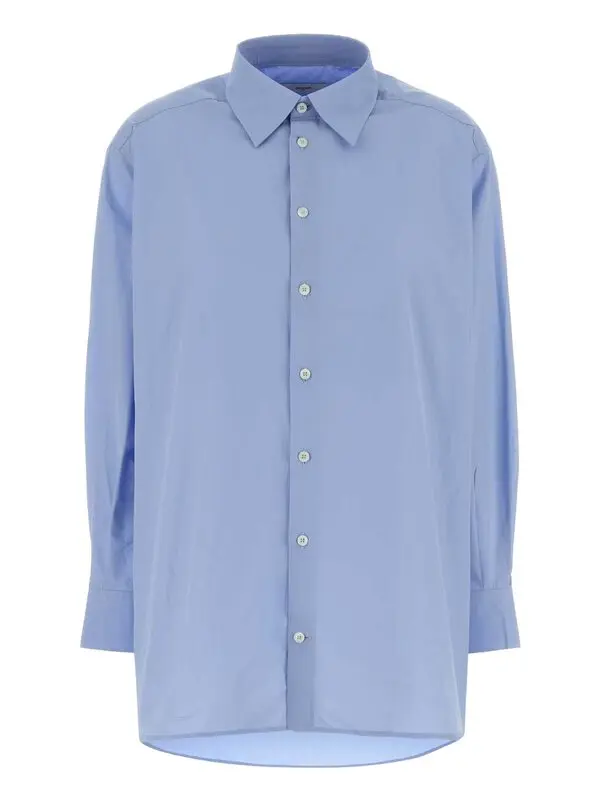 ORIANE Oversized Poplin Shirt - Light Blue