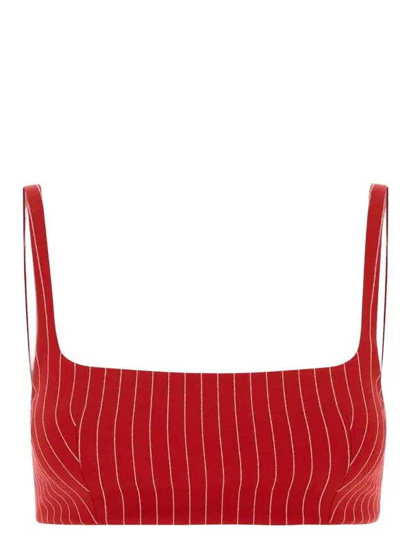 ORIANE Embroidered Viscose-blend Cropped Top - Stripped