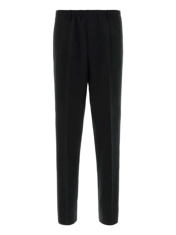 CELLAR DOOR Wide-leg Ezio Pants In Stretch Knit - Black