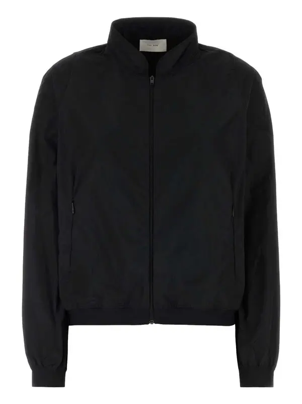 THE ROW Zip Up Polyester Windbreaker Jacket - Black