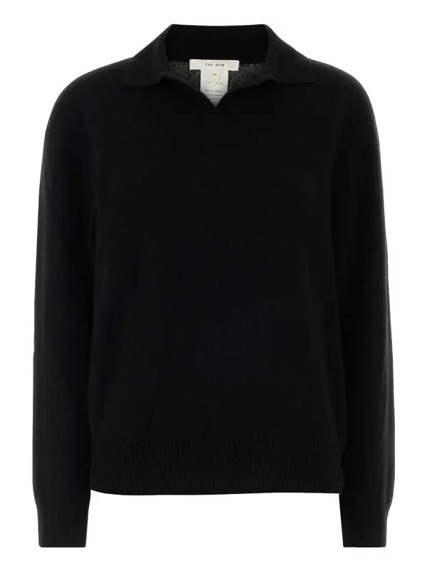 THE ROW Cashmere Oashi Polo Shirt - Black