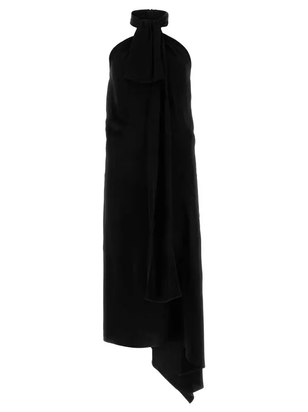 Givenchy Halterneck Crepe Maxi Dress With Draped Detail - Black