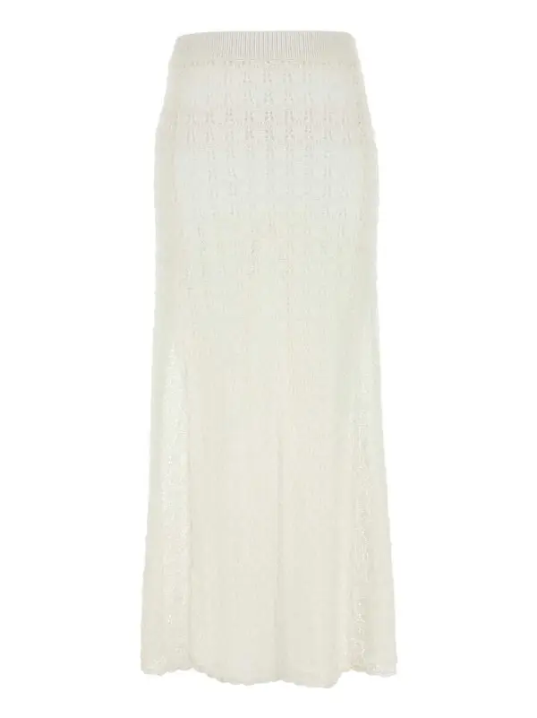 GANNI Crochet Skirt - White