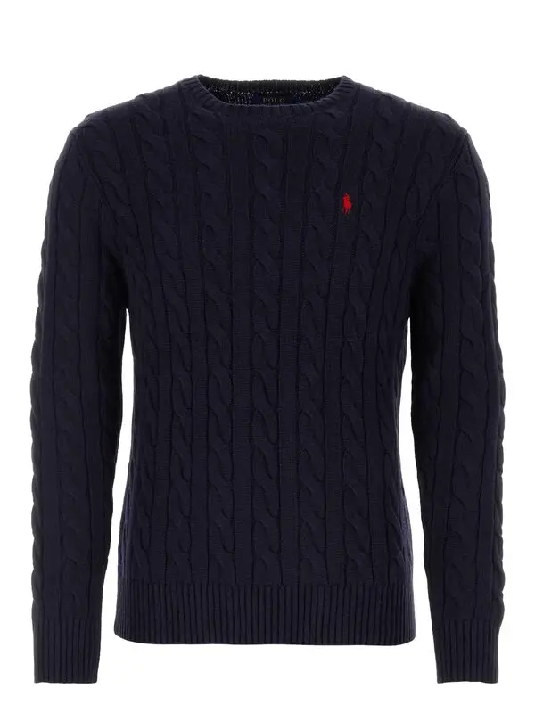 Polo Ralph Lauren Cotton Cable Knit Crewneck Sweater - Blue
