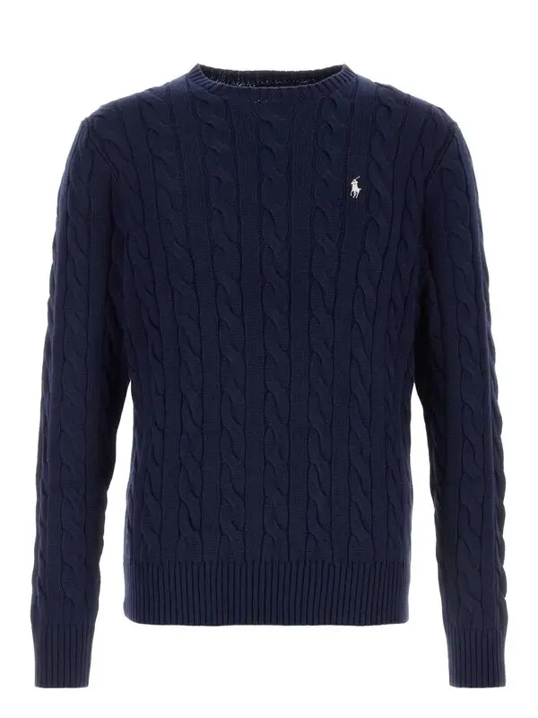 Polo Ralph Lauren Cotton Cable Knit Crewneck Sweater - Blue