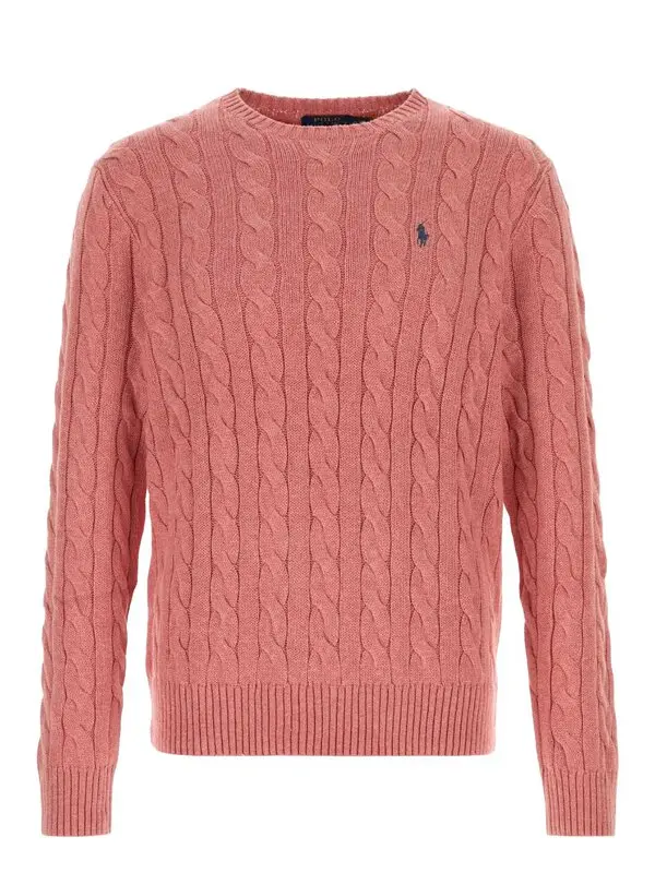 Polo Ralph Lauren Cotton Cable Knit Crewneck Sweater - Pink