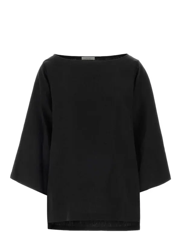 THE ROW Junia Linen Blouse - Black