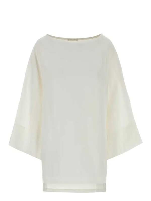THE ROW Junia Linen Blouse - White