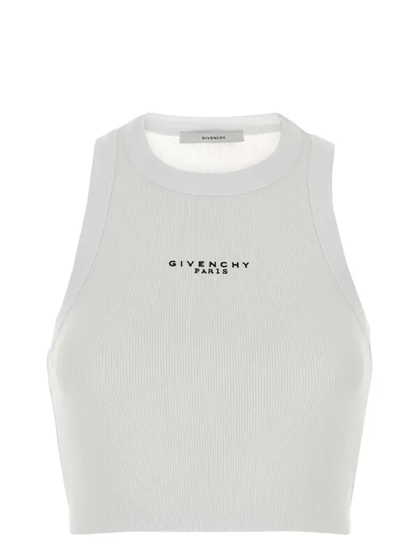 Givenchy Stretch Cotton Cropped Mini Top - White