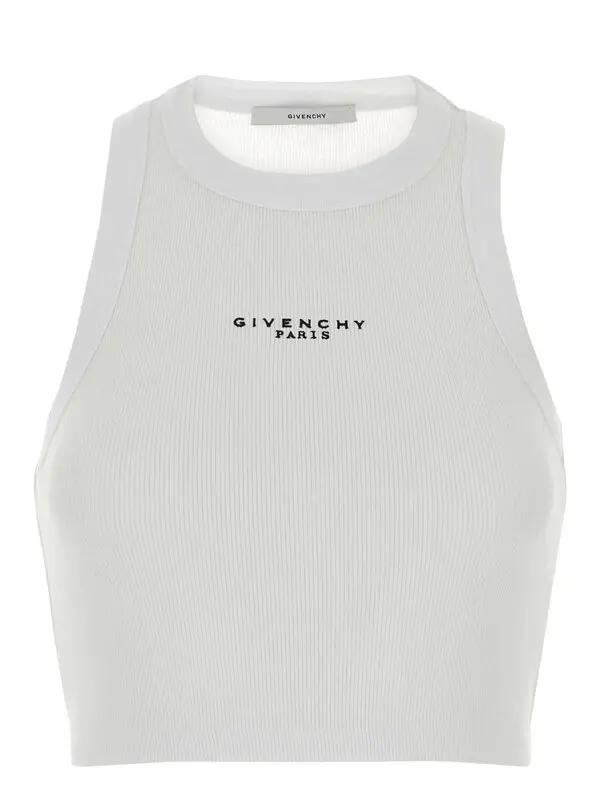 Givenchy Stretch Cotton Cropped Mini Top - White