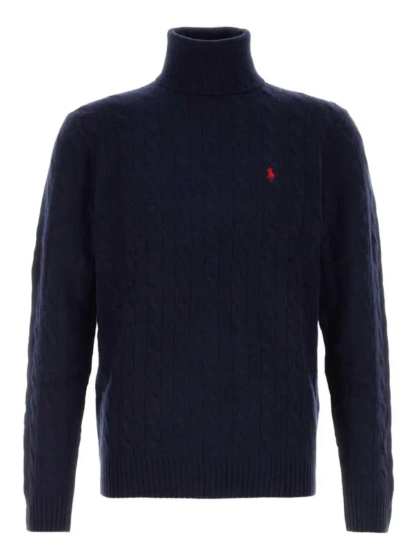 Polo Ralph Lauren Wool-cashmere Blend Turtleneck Sweater - Blue