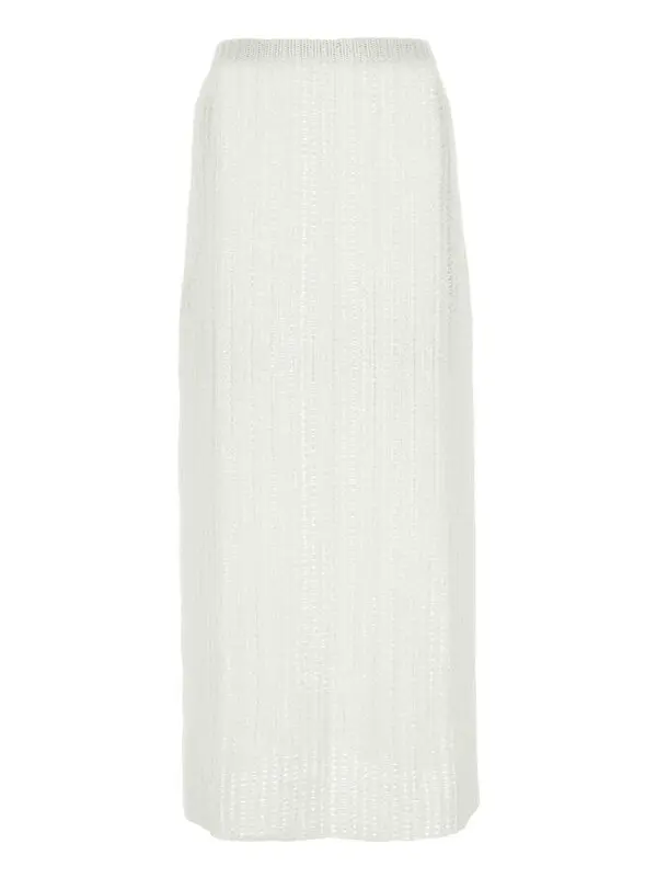 FERRAGAMO 100% Cotton Skirt - White