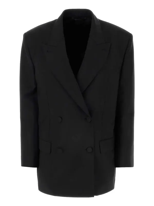 Givenchy Oversize Wool Blend Blazer With Mohair Finish - Black