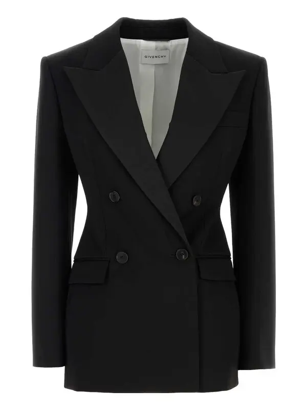Givenchy Virgin Wool Single Breasted Blazer - Black