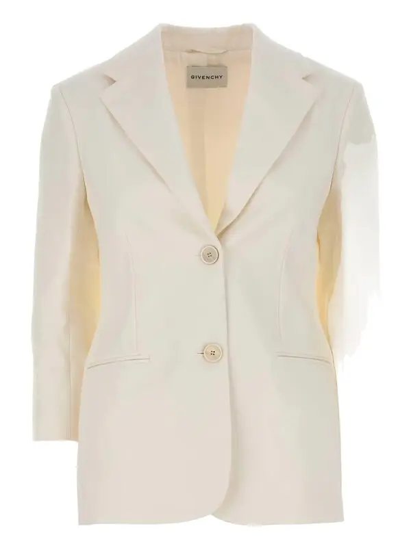 Givenchy Virgin Wool Single Breasted Blazer - White