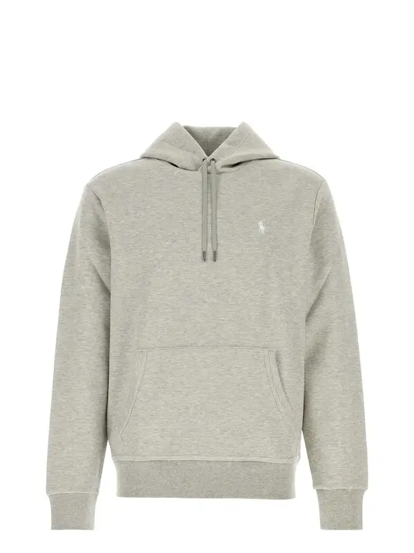 Polo Ralph Lauren Melange Cotton-blend Hoodie - Grey