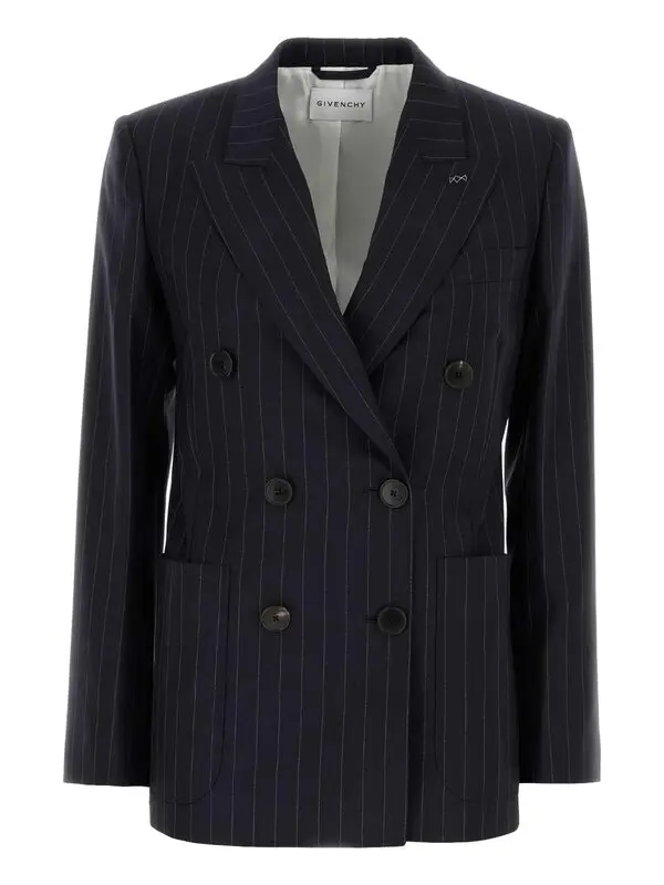 Givenchy Embroidered Wool Blazer With Striped Detailing - Stripped