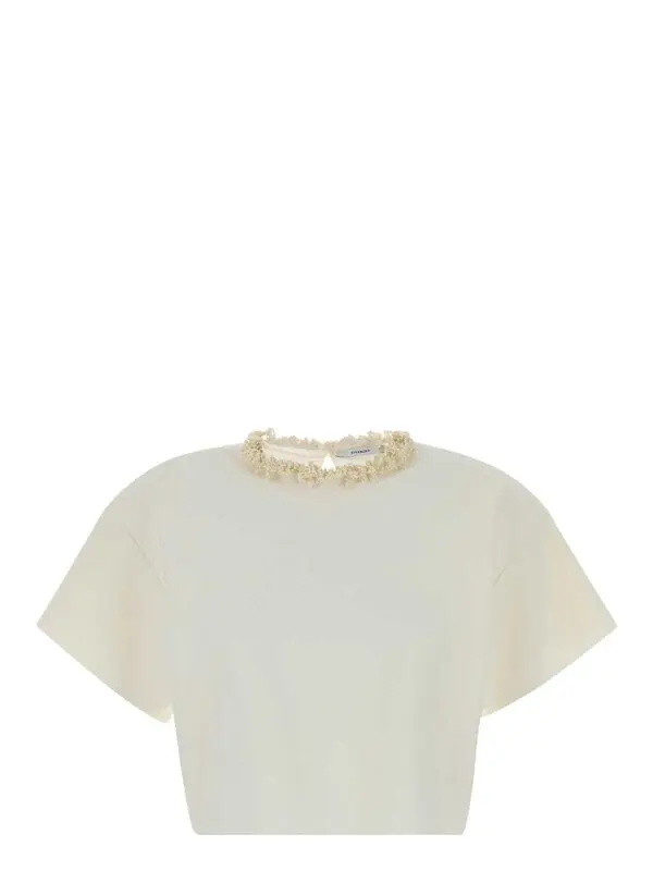 Givenchy Viscose-blend Top With Embellished Neckline - White
