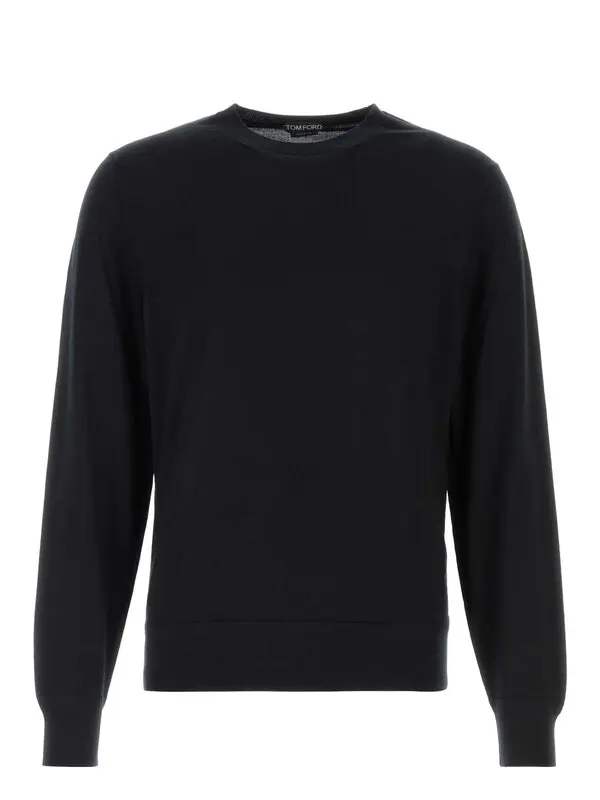 TOM FORD 100% Wool Crewneck Sweater - Black