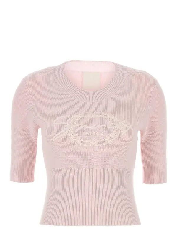 Givenchy Cotton-wool Knit Crew Neck Sweater - Pink