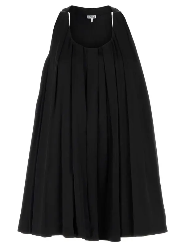 Loewe Satin Mini Dress - Black