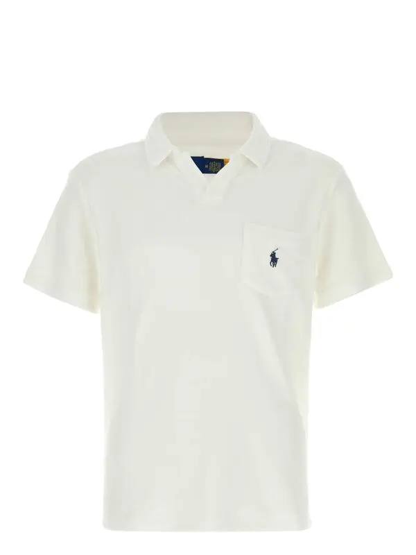Polo Ralph Lauren Terry Fabric Polo Shirt - White
