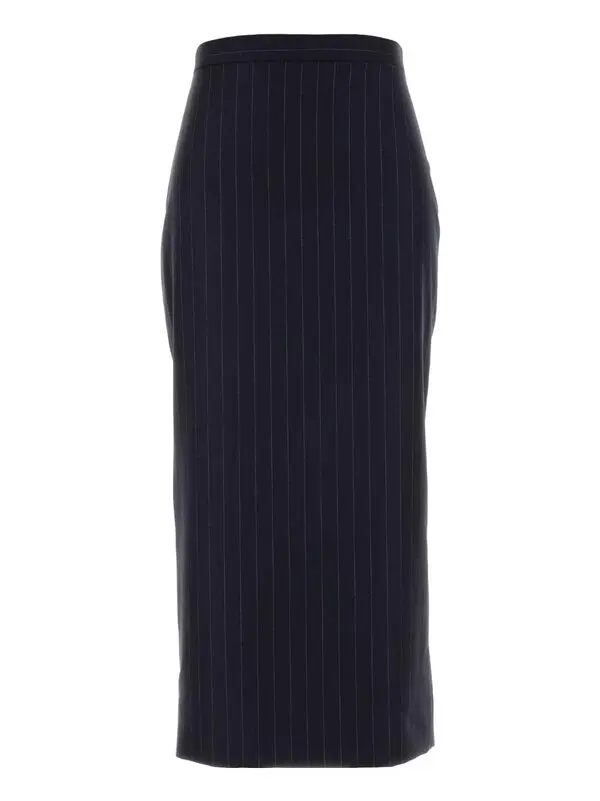 Givenchy Embroidered Wool Skirt With Striped Detail - Stripped