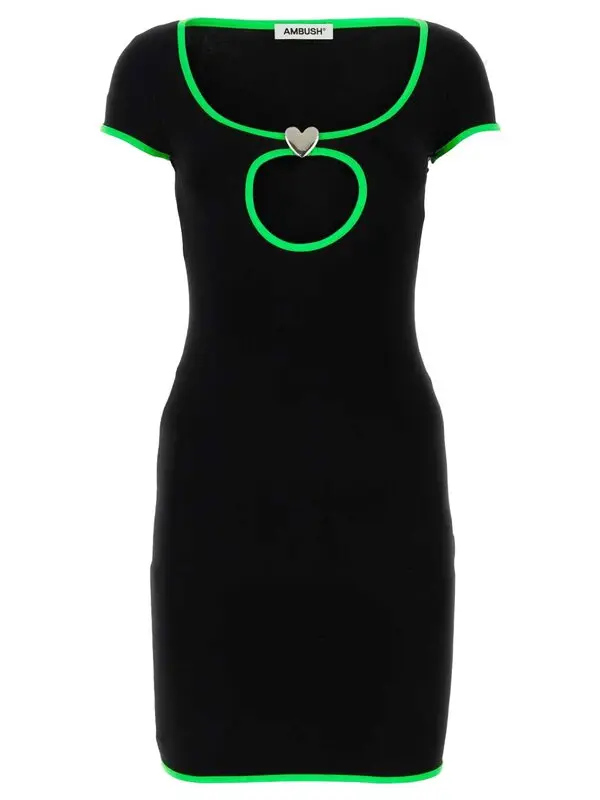 AMBUSH Stretch Viscose Mini Dress - Black