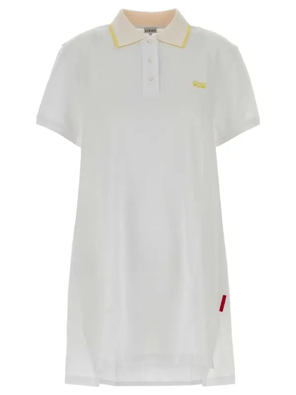 Loewe Cotton Piquet Polo Mini Dress - White