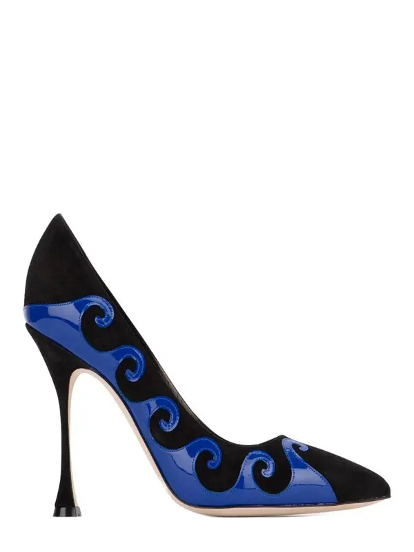 Manolo Blahnik Suede Pumps With Heel - Blckbblu