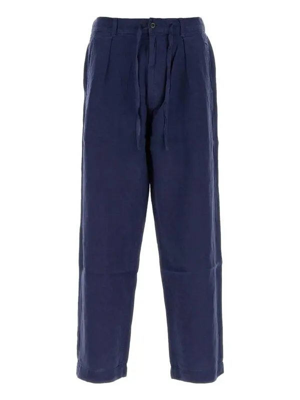 Polo Ralph Lauren Linen Drawstring Trousers - Blue