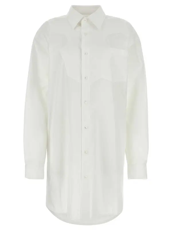 MAISON MARGIELA Poplin Shirt Mini Dress - White