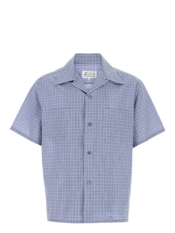 MAISON MARGIELA Embroidered Stretch Cotton Shirt - Checked