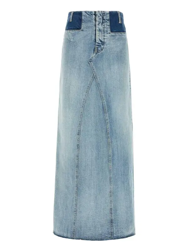 MAISON MARGIELA Denim Maxi Skirt - Light Blue