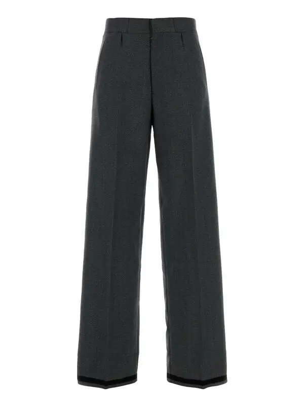 MAISON MARGIELA Wool-blend Lined Trousers - Grey